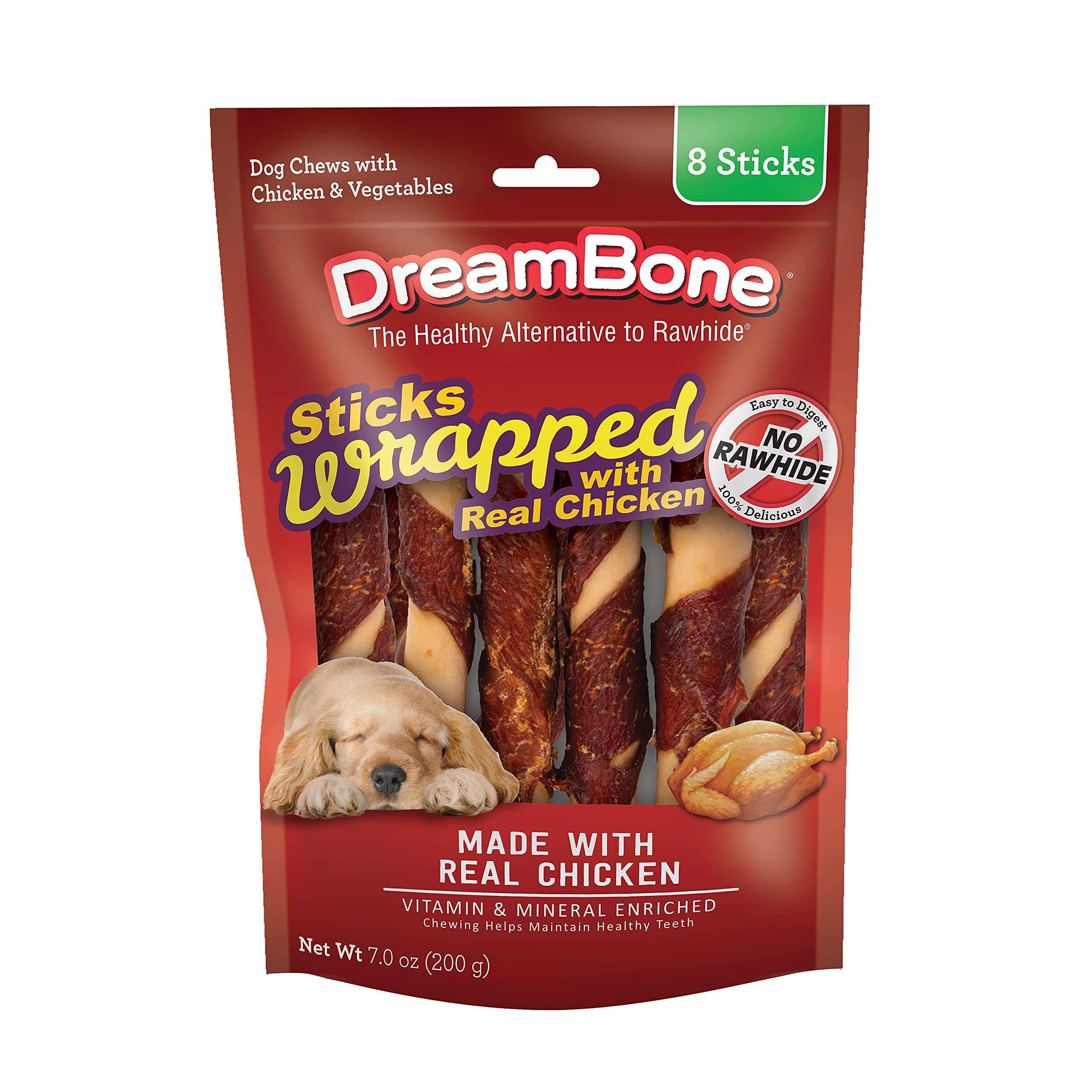 DreamBone Chicken-Wrapped Chews 8 Count, HYZ01 Rawhide-Free Chews for ...