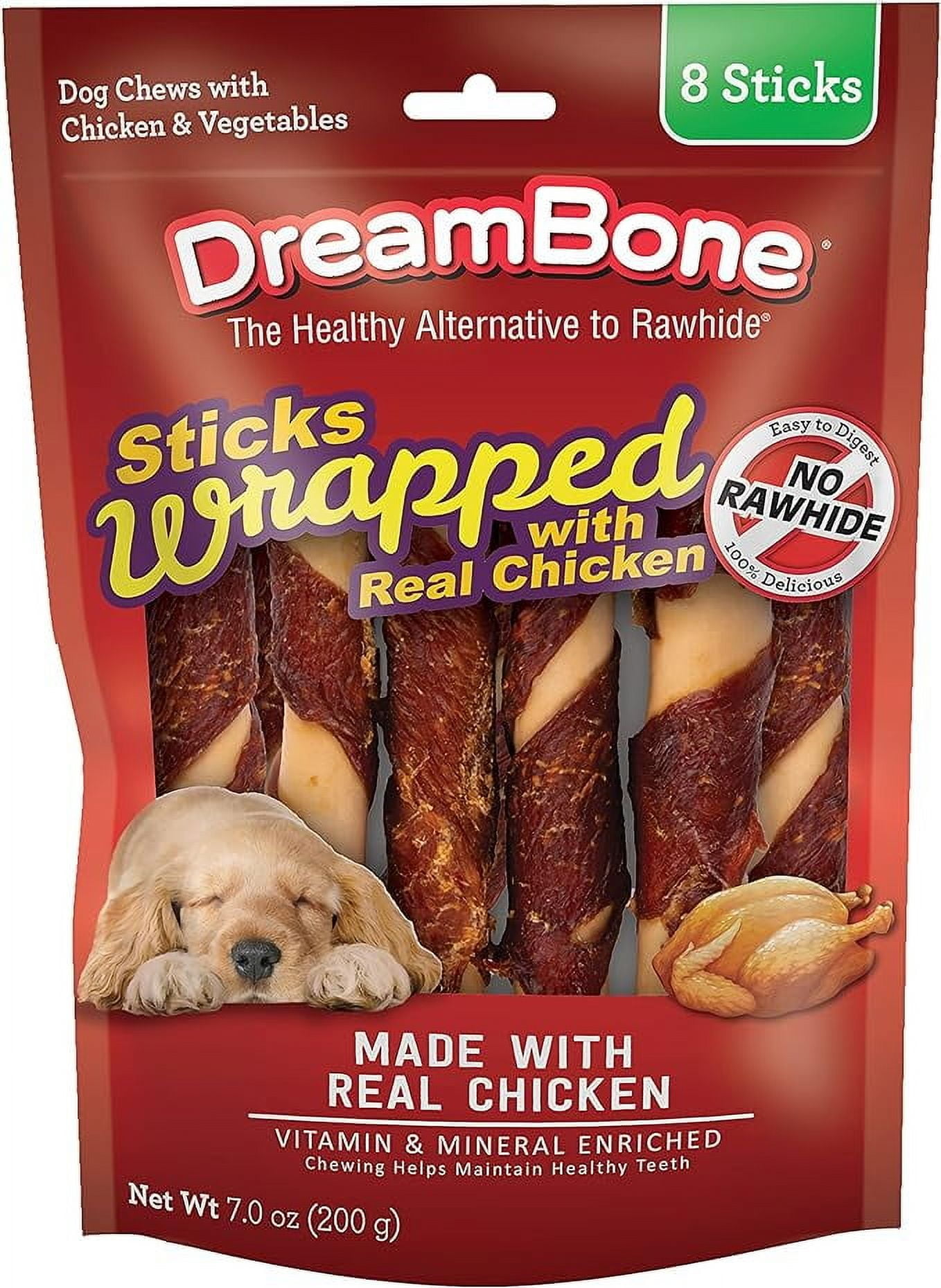 DreamBone Chicken-Wrapped Chews 8 Count, Long Lasting, Flavored Treats ...