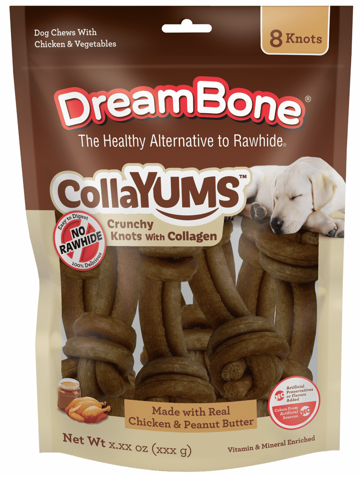 DreamBone CollaYUMS Knots Plus Collagen Rawhide-Free Chews for Dogs, 8 ...