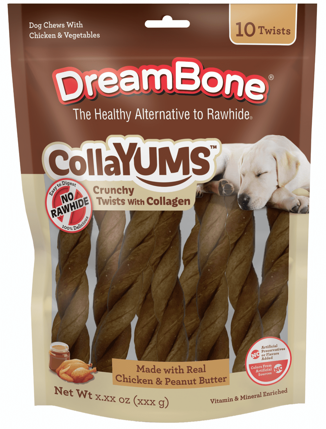 DreamBone CollaYUMS Twists Plus Collagen Rawhide-Free Chews for Dogs ...