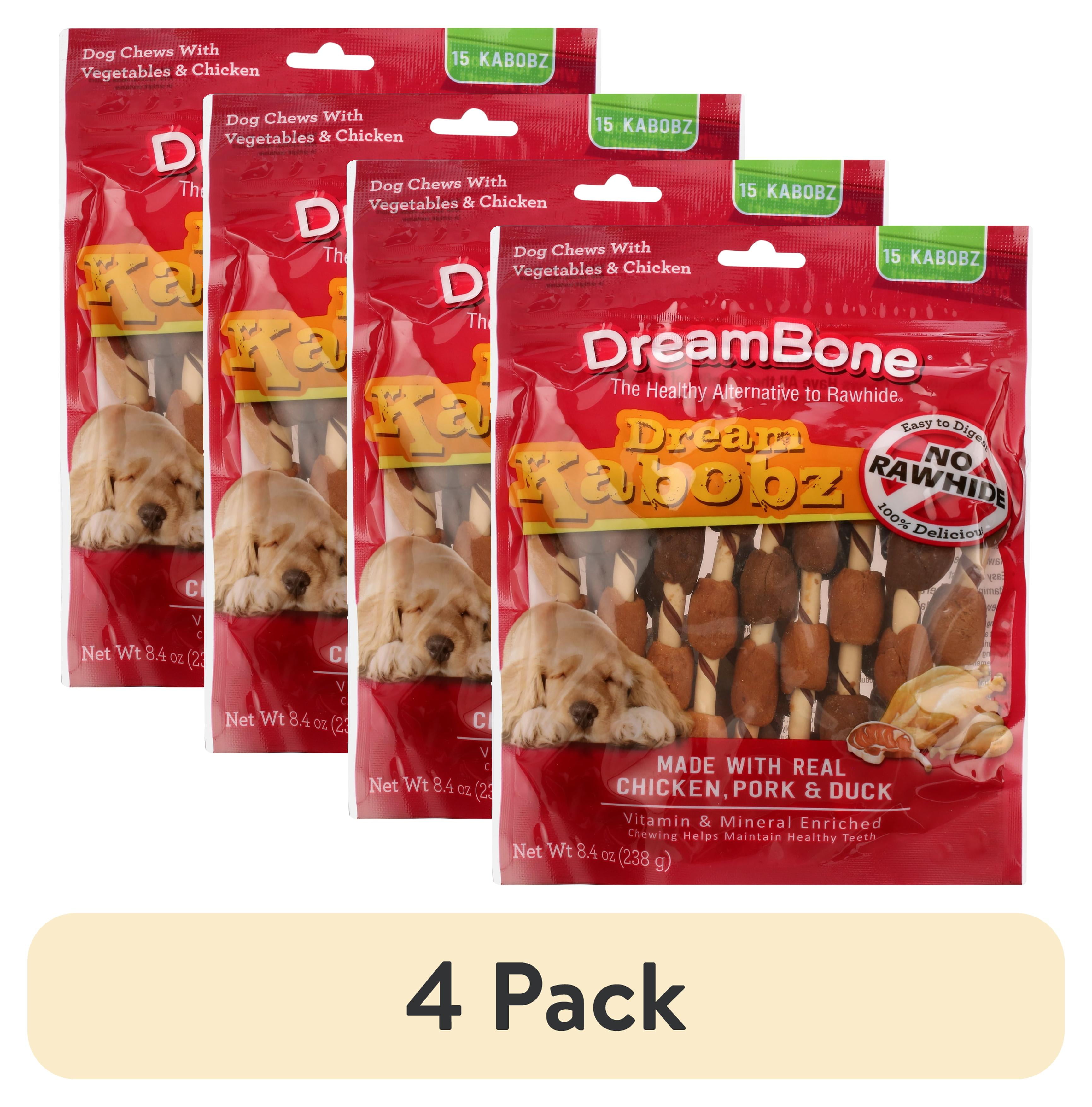 (4 pack) DreamBone Dream Kabobz Rawhide-Free Chews for Dogs, 15 Count ...