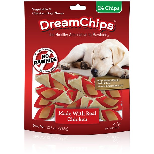 DreamBone DreamChips With Real Chicken 24 Count, Rawhide-FreeChews For ...