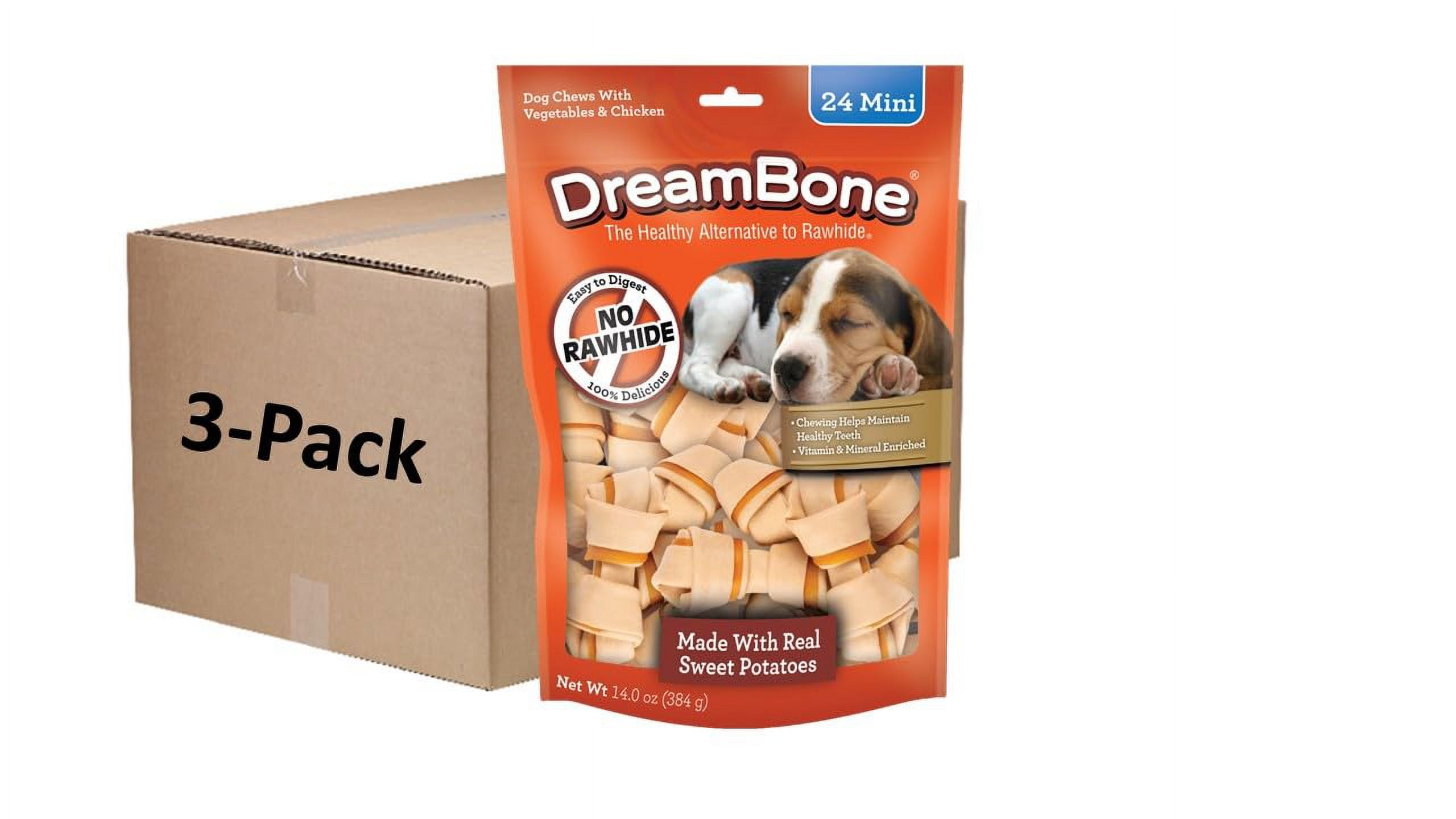 DreamBone Mini Chews with TMA2 Real Sweet Potato, Rawhide-Free Chews ...