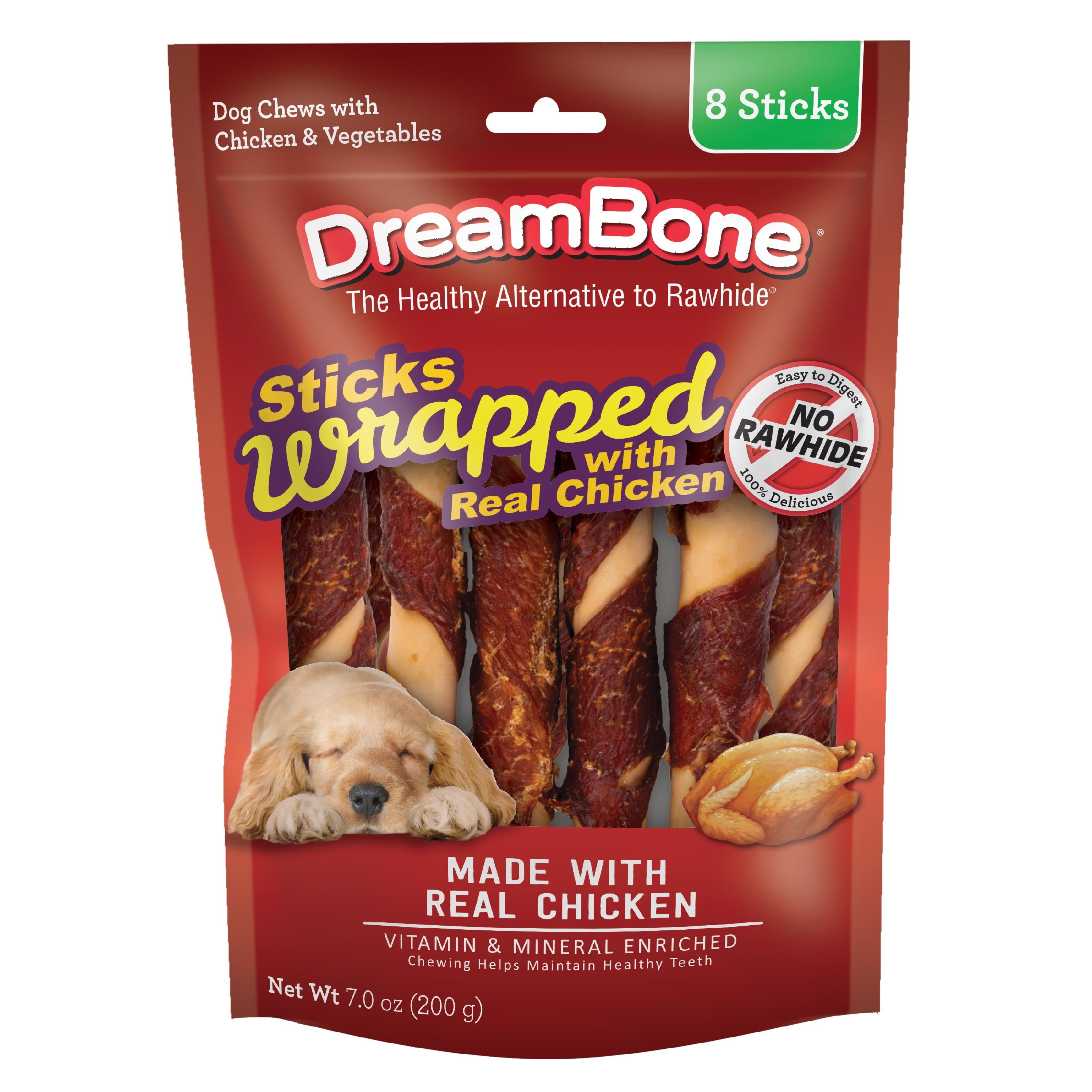 DreamBone, Dog Chews, Sticks Wrapped with Real Chicken, 8 Count ...
