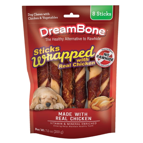 DreamBone, Dog Chews, Sticks Wrapped with Real Chicken, 8 Count ...