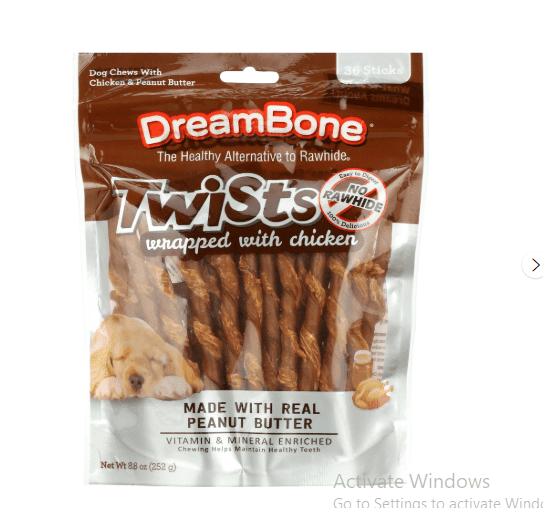 DreamBone Twists Wrapped With Chicken, Made With Real Peanut Butter, No ...