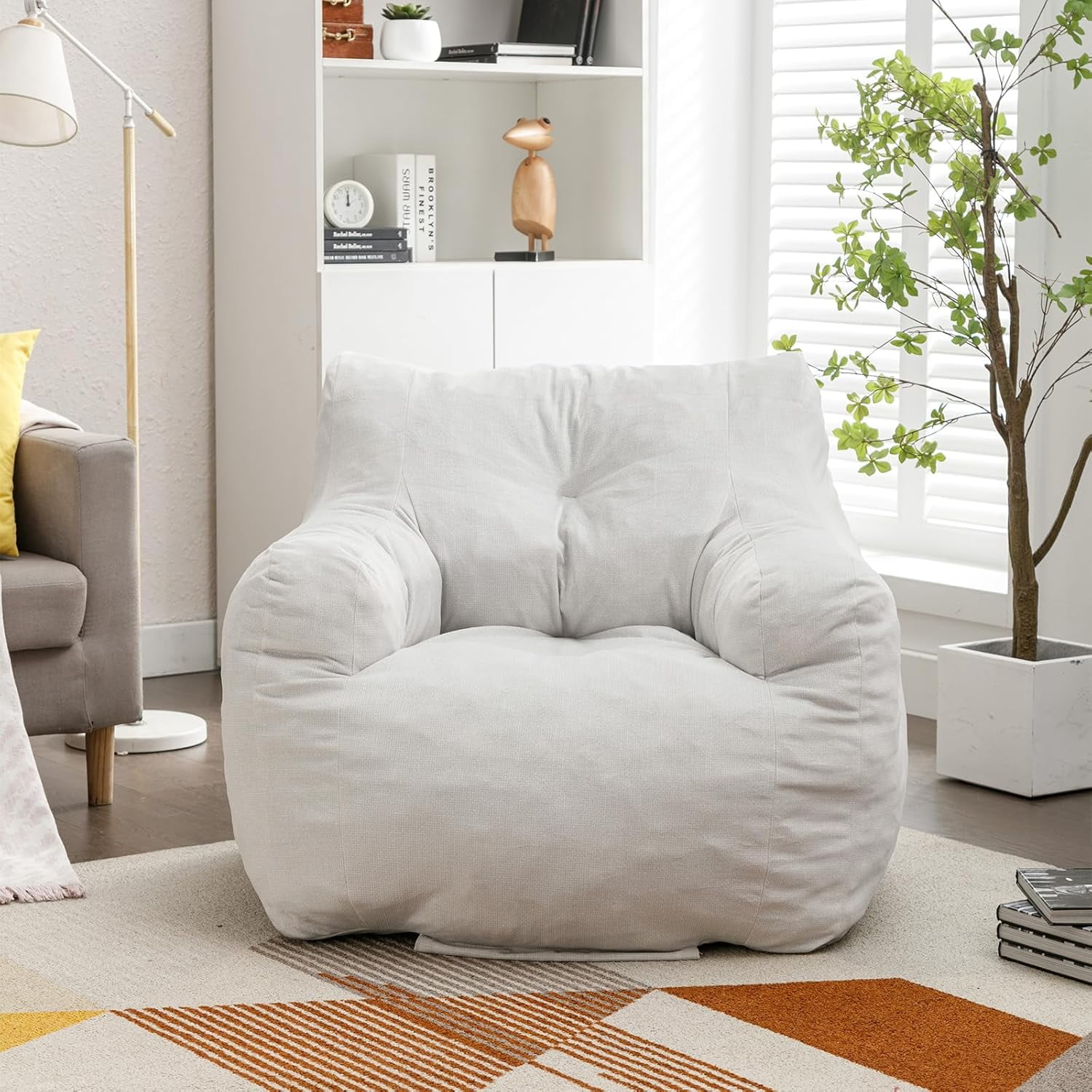 DreamBuck Bean Bag Chairs, Soft Tufted Foam Bean Bag Chair with Teddy ...