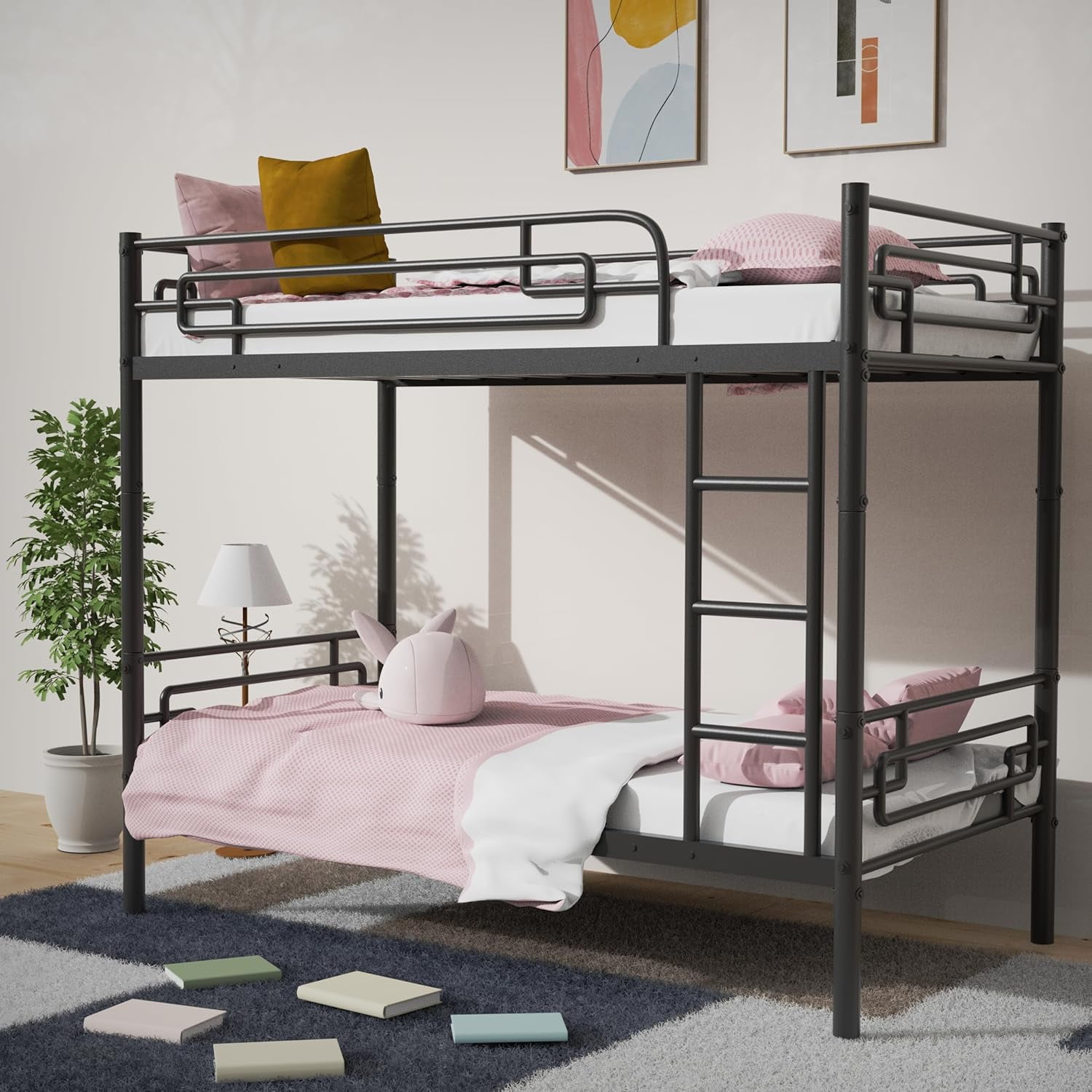 DreamBuck Bunk Bed Twin over Twin, 2 in 1 Metal Bunk Bed Frame with ...