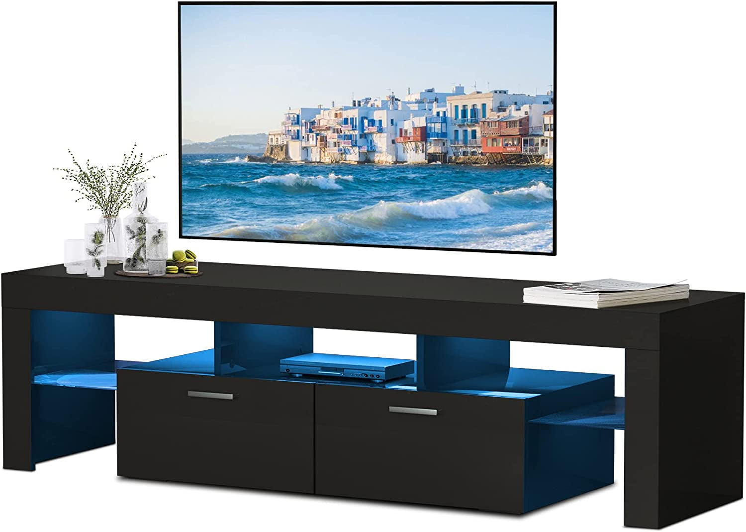 DreamBuck Modern LED TV Stand for 50/55/60/65/70/75+ inch TV, High ...