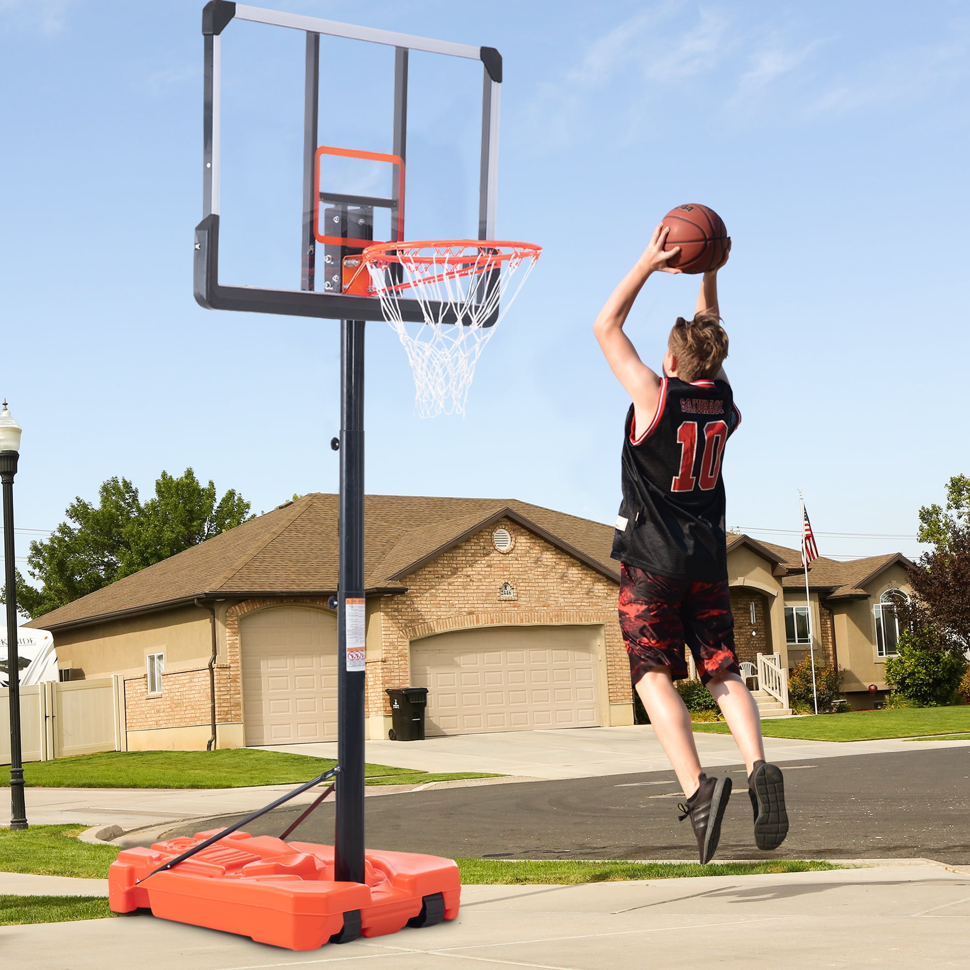 DreamBuck Portable Basketball Hoop & Goal, Outdoor Basketball System ...
