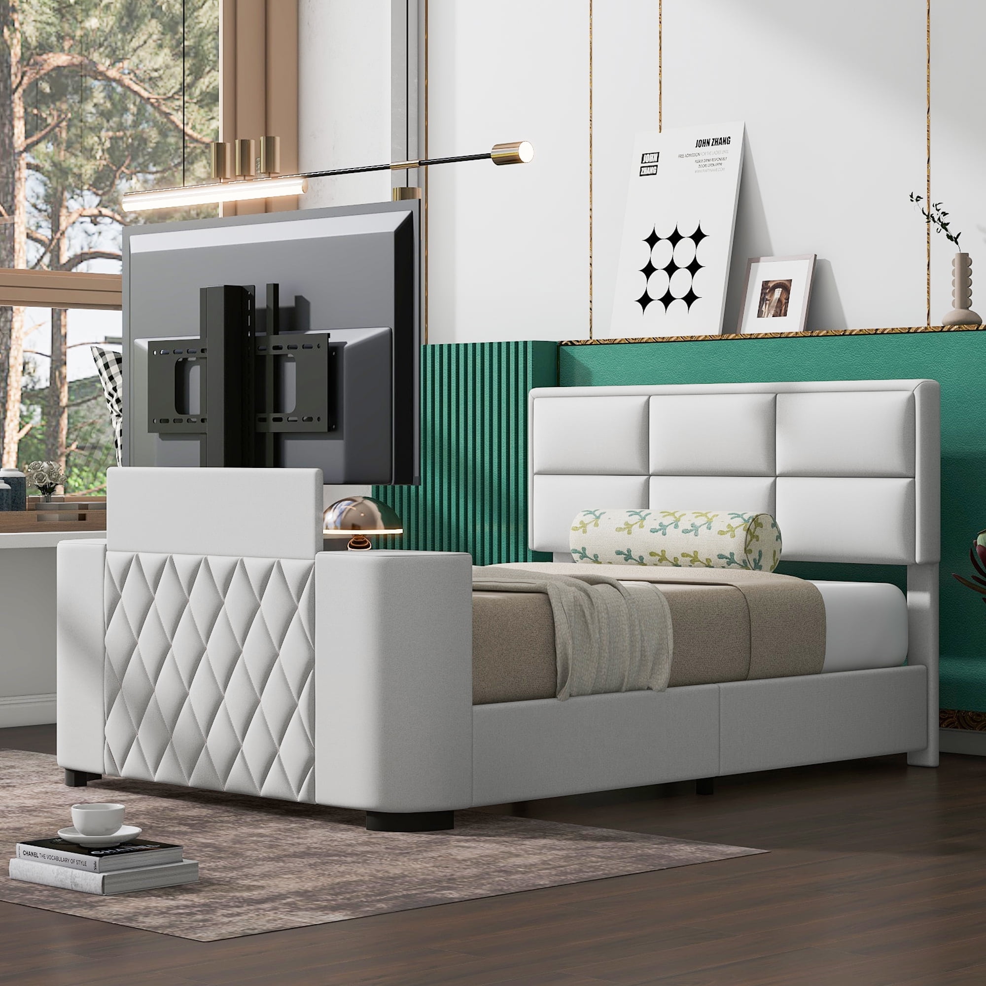 DreamBuck Queen Size Upholstered Platform Bed Frame with Height ...