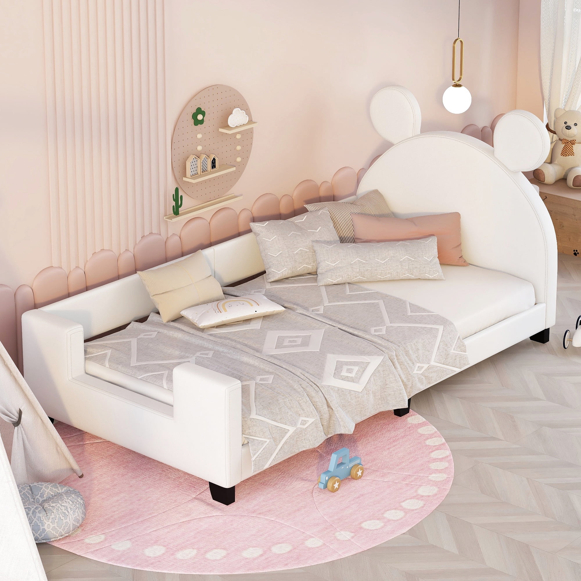 DreamBuck Twin Size Upholstered Daybed with Headboard for PU Leather ...