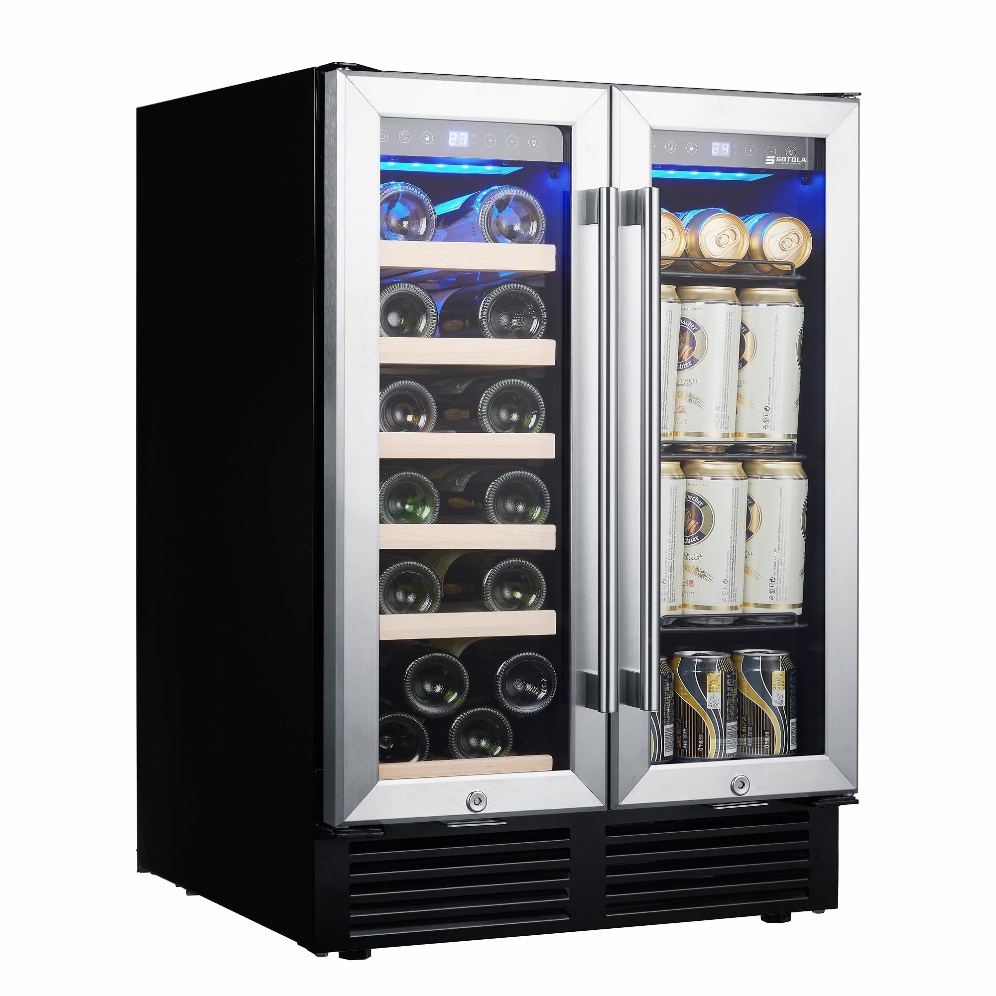 DreamBuck Wine and Beverage Refrigerator, 24" Built-In Dual Zone Wine ...