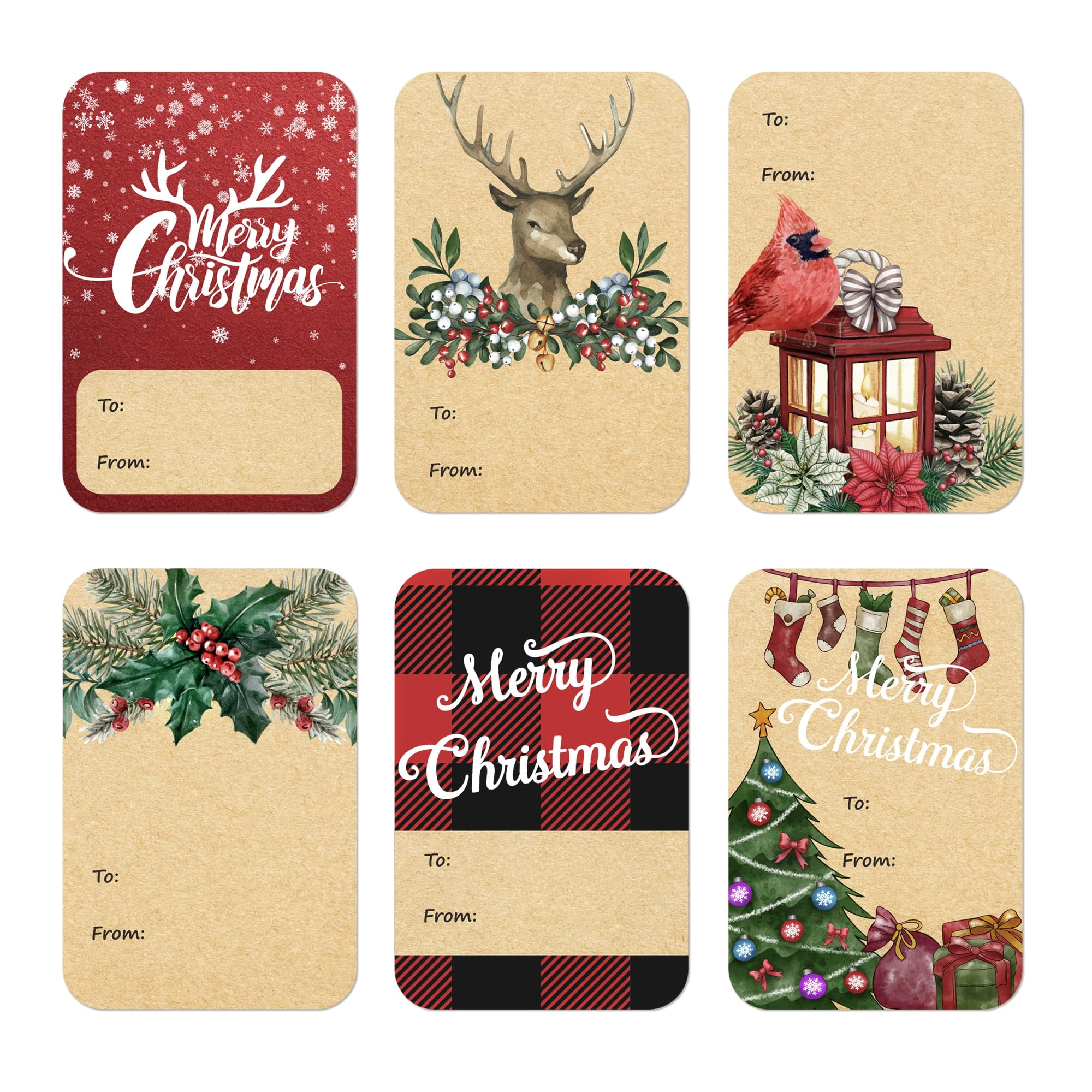Helmet Liner Christmas Gift Tag Stickers - 2x3 Inch Kraft Paper Self ...