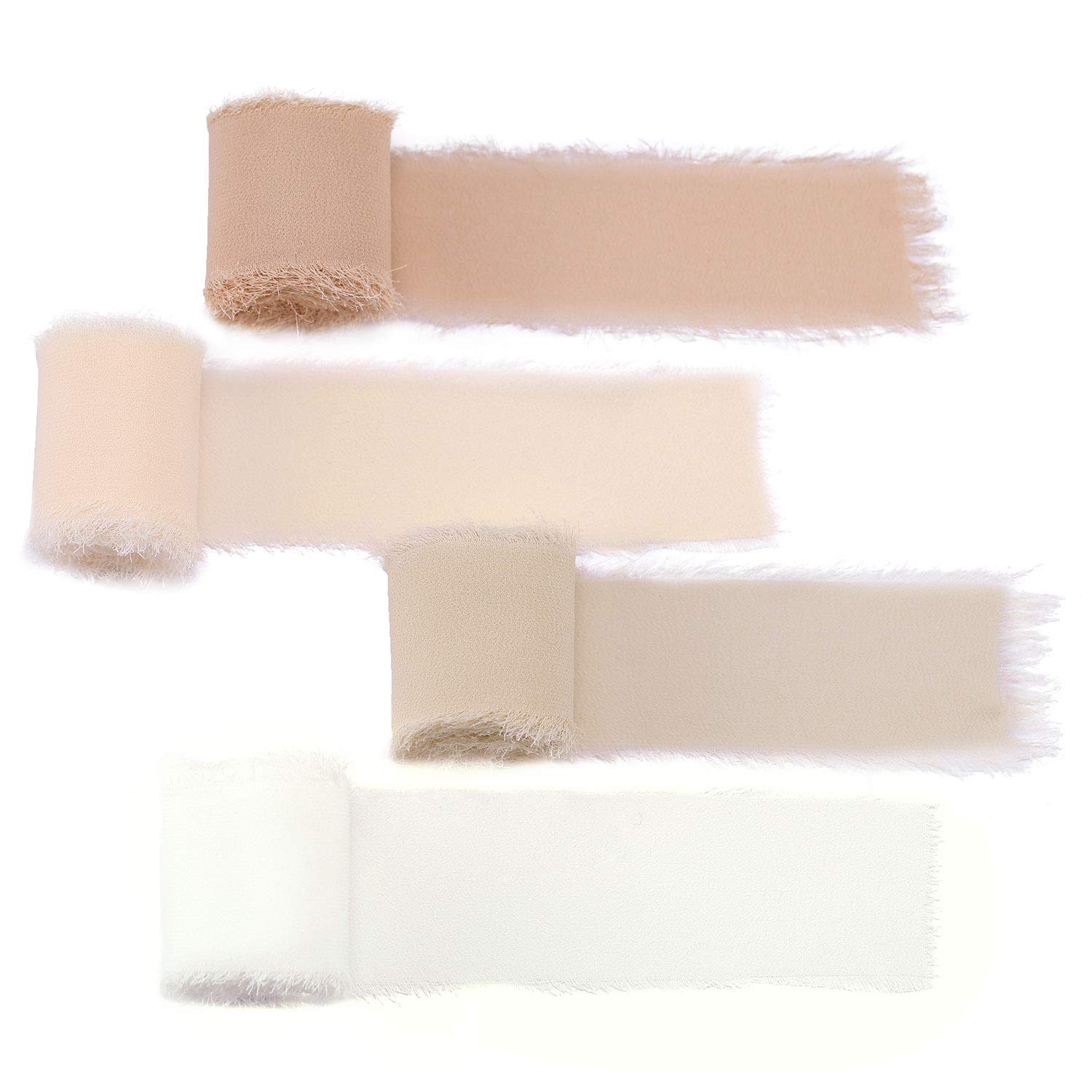 DreamBuilt Handmade Fringe Chiffon MSF2 Silk-Like Ribbon 1.5" x 3Yd ...