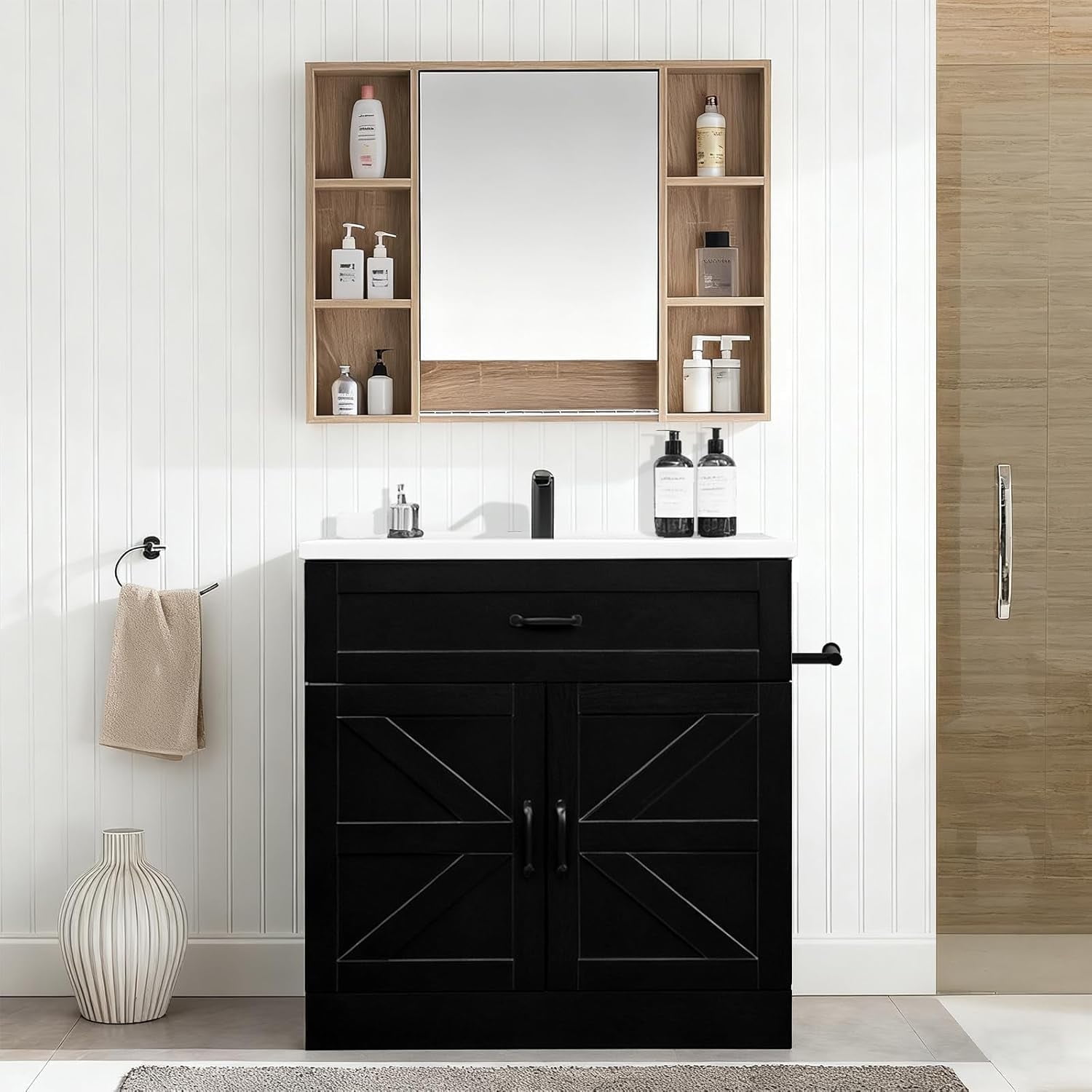 DreamCurship 31 " Bathroom Vanity with Sink，Farmhouse Bathroom Vanity ...