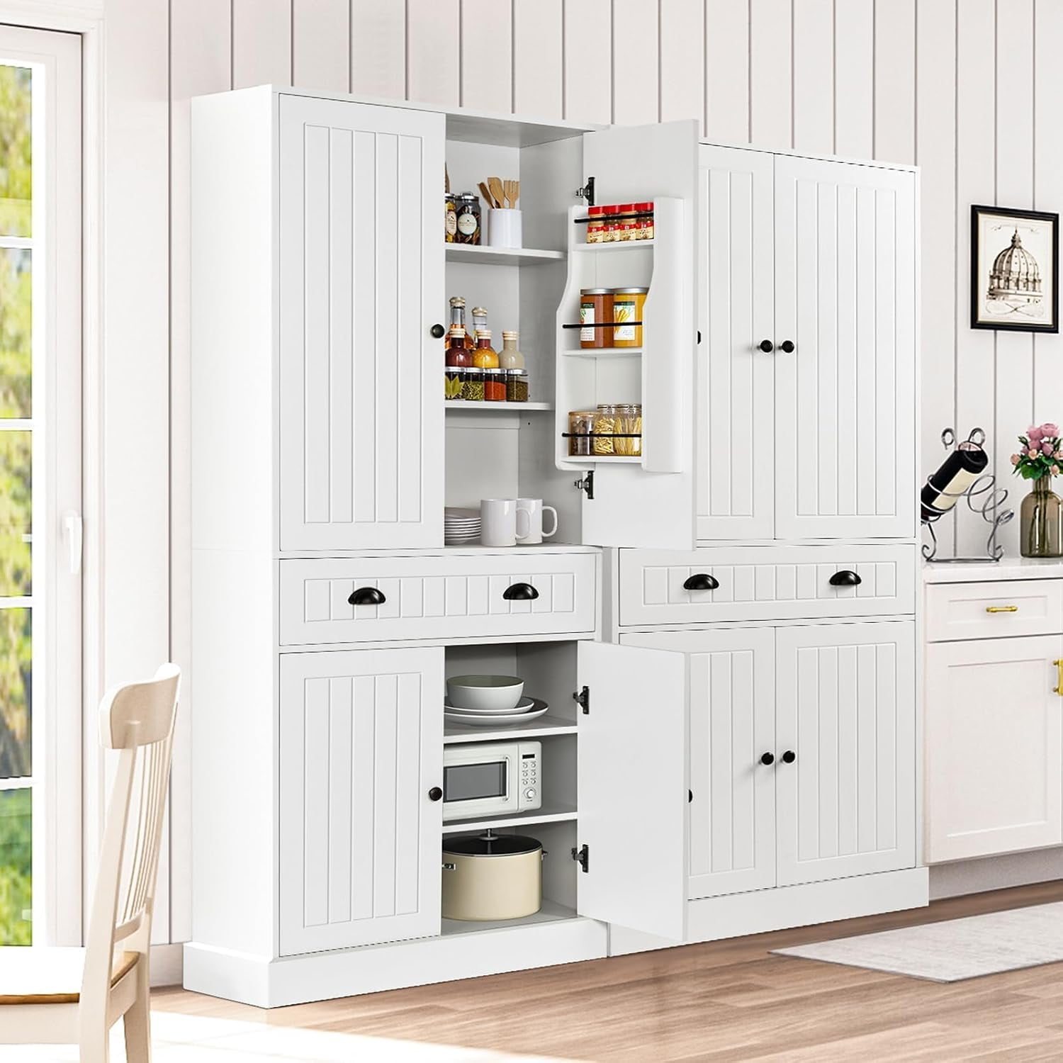 DreamCurship 72" Kitchen Pantry Storage Cabinet, Freestanding Kitchen ...
