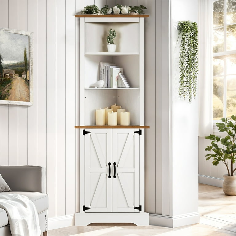 Free Standing Corner Cabinet Floor Corner Cabinet With 2 Doors And