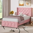 Dreamcurship Twin Size Bed Frame Pink Twin Bed Frame With Headboard