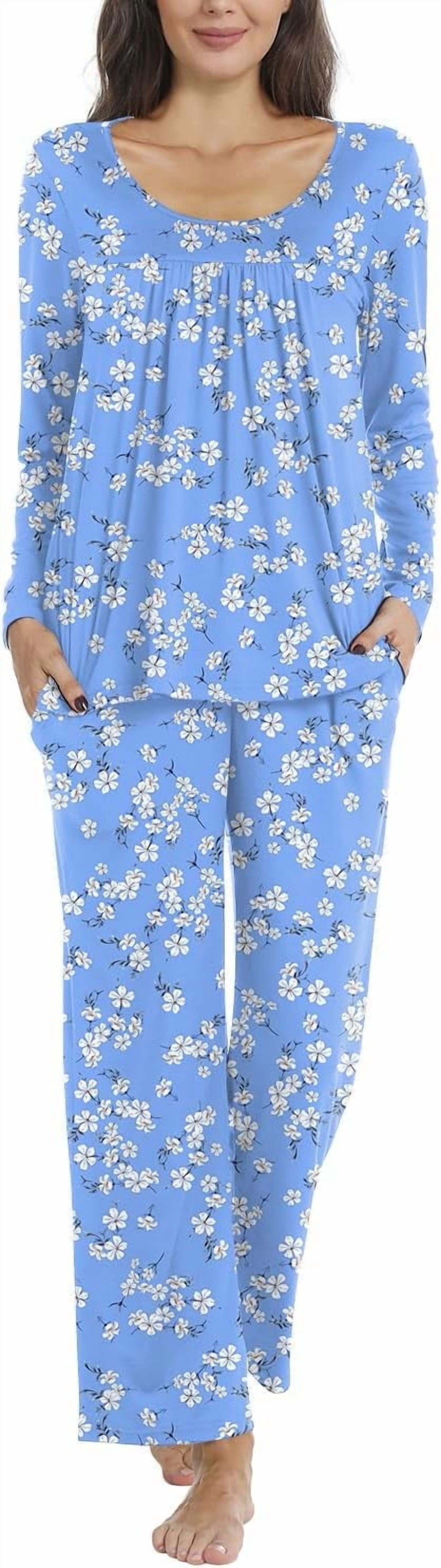 DreamFish Women's Fall-Winter Pajama Set, Long Sleeve Top, Comfy Pants ...