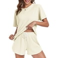 DreamFish Womens Pajama Sets Short Sleeve Top and Shorts Matching ...