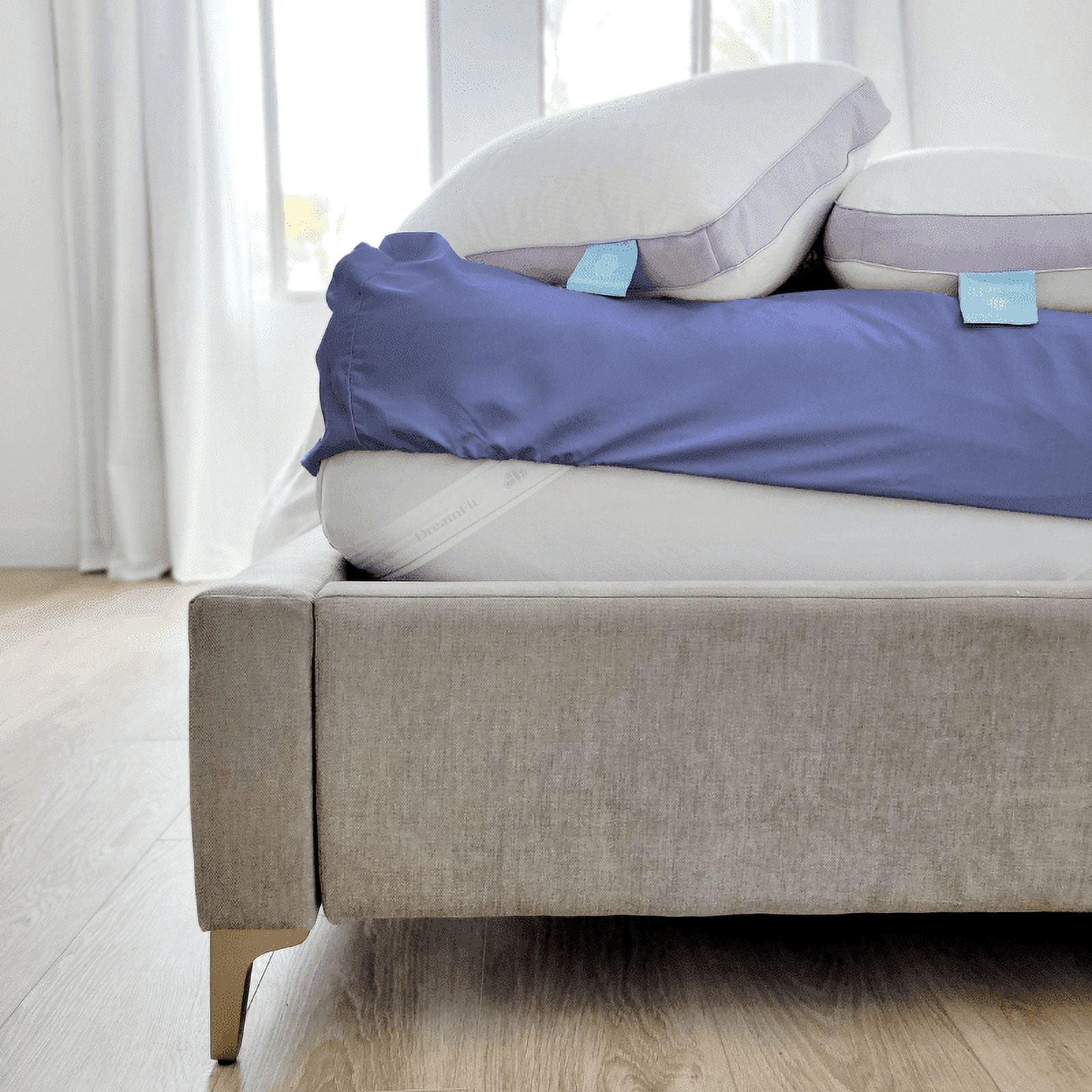 DreamFit® 100% Microfiber Sheet Set - Blue - King - Walmart.com
