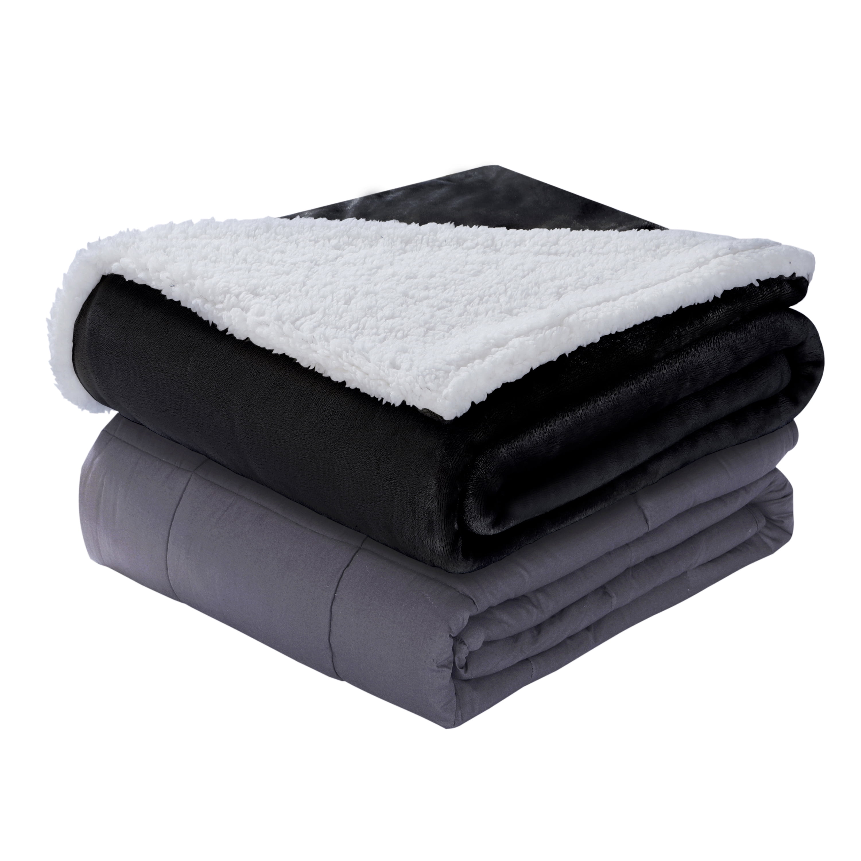 DreamLab Soft Sherpa Reversible 15lb Weighted Blanket with Washable ...