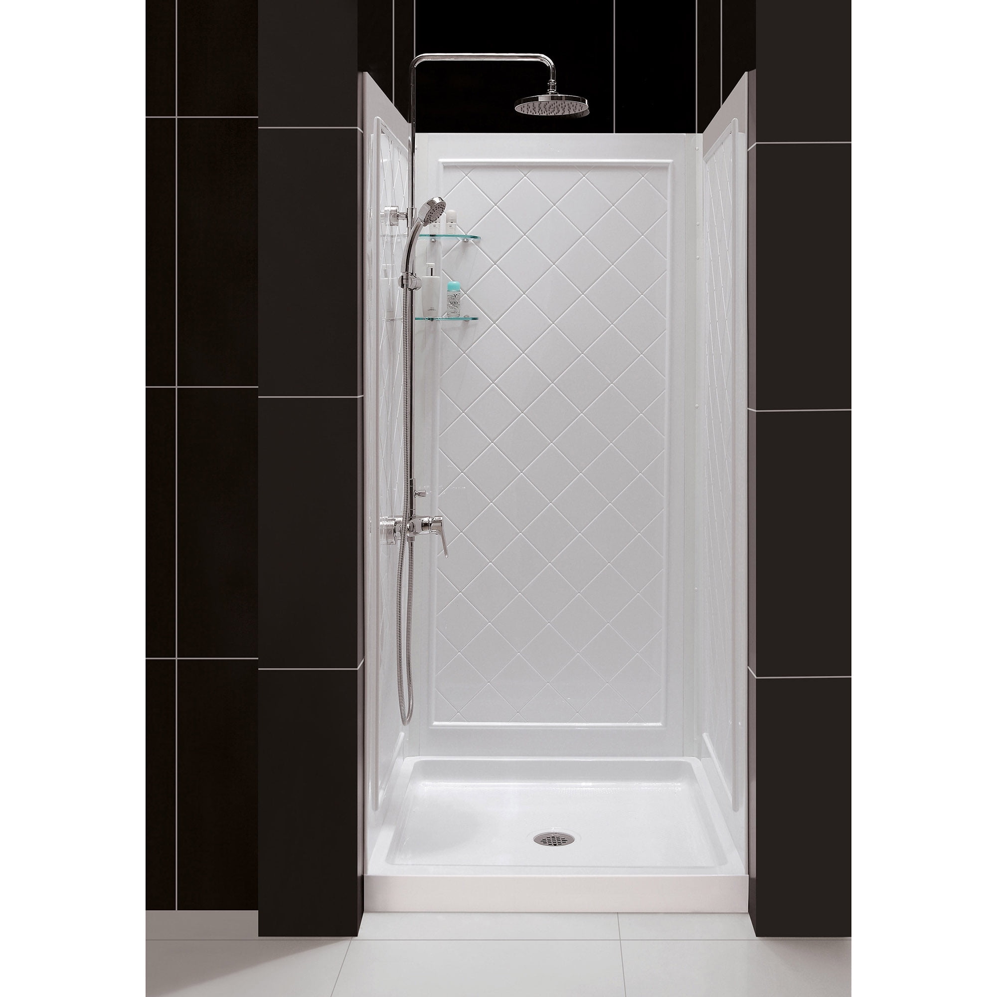 DreamLine 32 in. D x 32 in. W x 76 3/4 in. H Center Drain Acrylic ...
