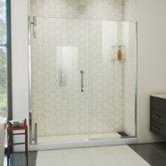 DreamLine Enigma Air 56-60 in. W x 62 in. H Frameless Sliding Tub Door in Brushed Stainless ...