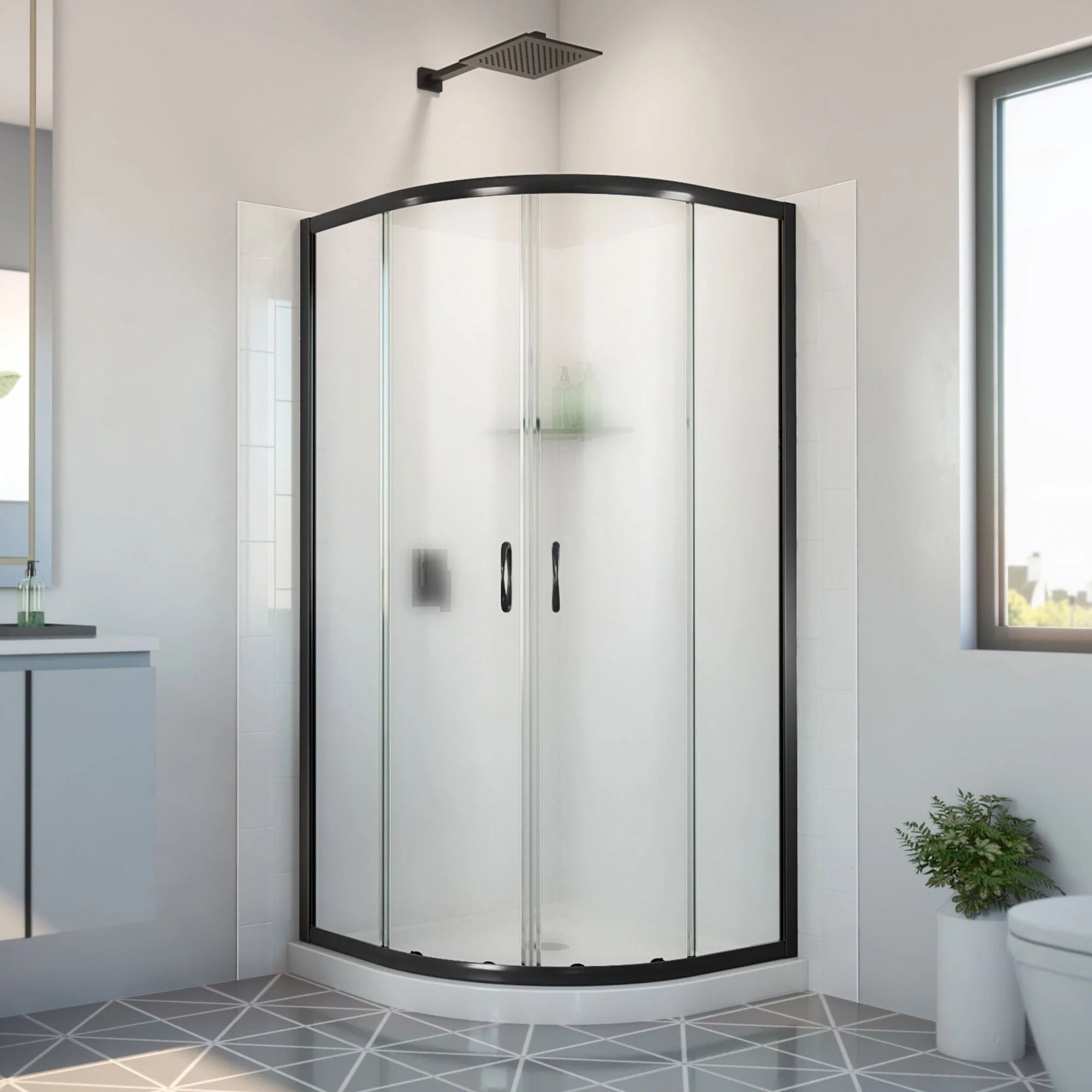 DreamLine Prime 33 in. x 33 in. x 78 3/4 in. H Shower Enclosure Base ...