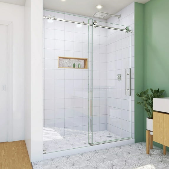 DreamLine Enigma-X 56-60 in. W x 76 in. H Fully Frameless Sliding Shower Door - Walmart.com