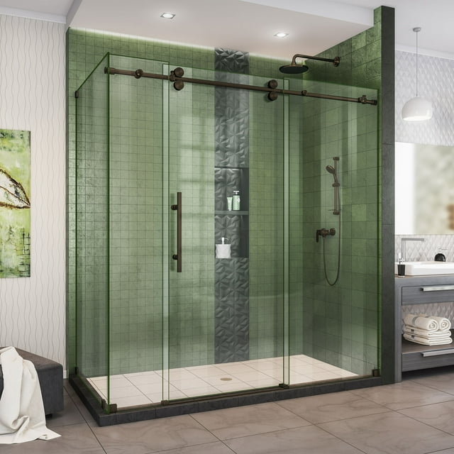 DreamLine Enigma-XO 32 1/2 in. D x 68 3/8-72 3/8 in. W x 76 in. H Frameless Shower Enclosure in ...