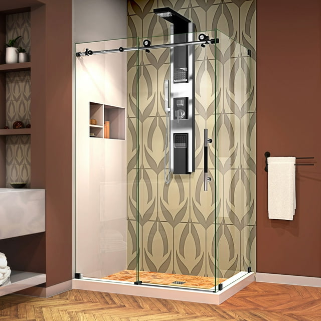 DreamLine Enigma-XT 34 1/2 in. D x 48 3/8 in. W x 76 in. H Fully Frameless Sliding Shower ...