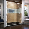 DreamLine Flex 36 in. D x 48 in. W x 74 3/4 in. H Semi-Frameless Shower Door in Brushed Nickel ...