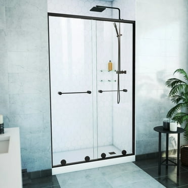 DreamLine Enigma-XO 56-60 in. W x 76 in. H Frameless Smoke Gray Glass Sliding Shower Door in ...