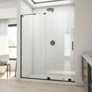 DreamLine Enigma-X 56-60 in. W x 76 in. H Fully Frameless Sliding Shower Door in Polished ...