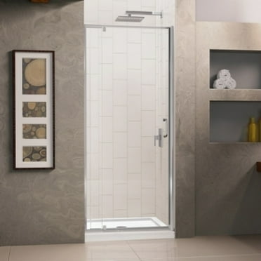 DreamLine Flex 44-48 in. W x 72 in. H Semi-Frameless Pivot Shower Door in Chrome - Walmart.com
