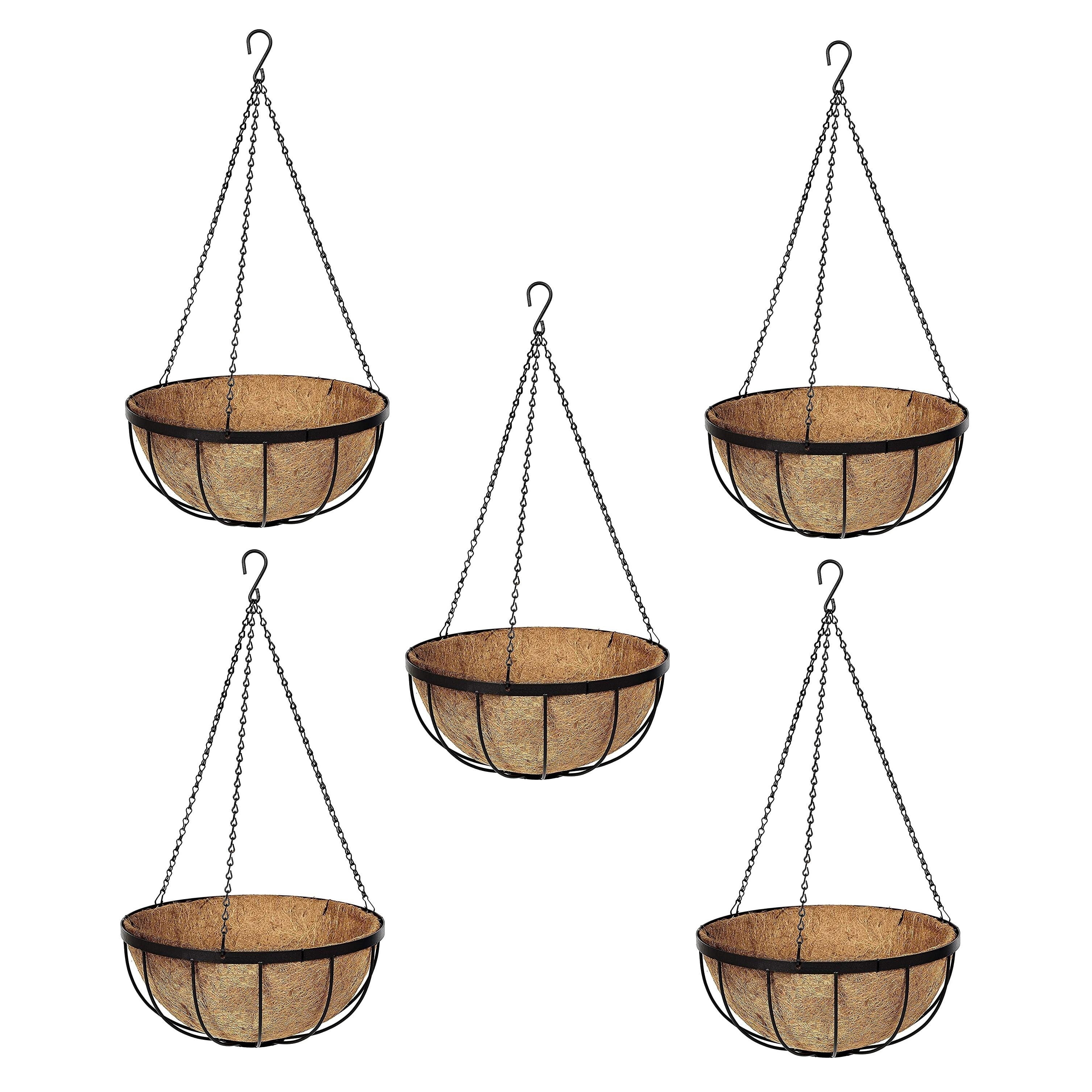 DreamPatio 12"-14"-16" Hanging Basket Planter with Coconut Coir 14" Set ...