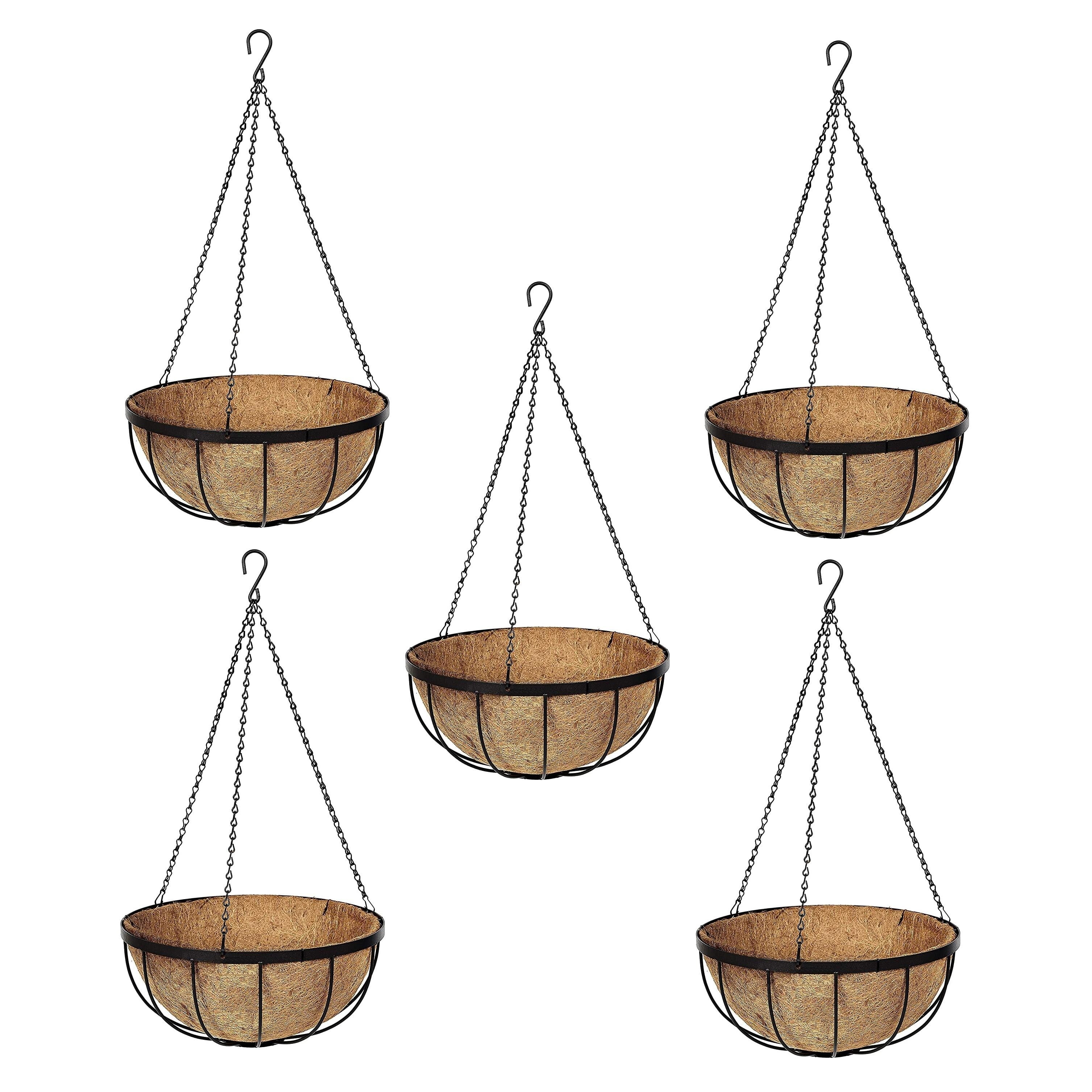 DreamPatio 12"-14"-16" Hanging Basket Planter with Coconut Coir 16" Set ...