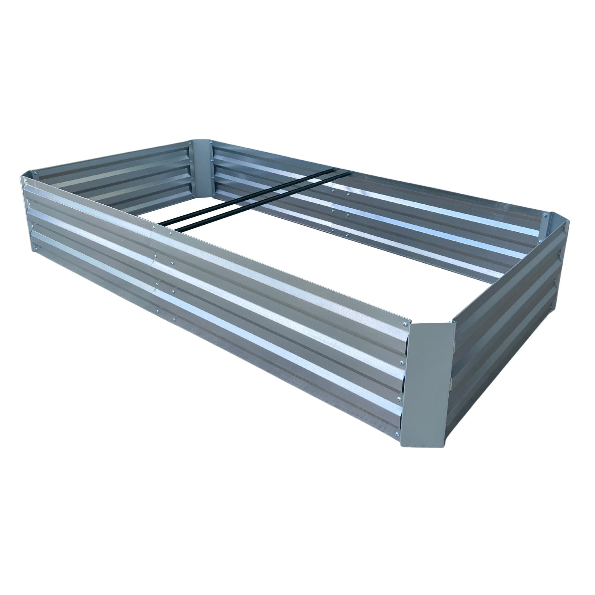 DreamPatio Dama 6 ft x 3 ft Galvanized Steel Planter Box Silver 5.9ft x ...