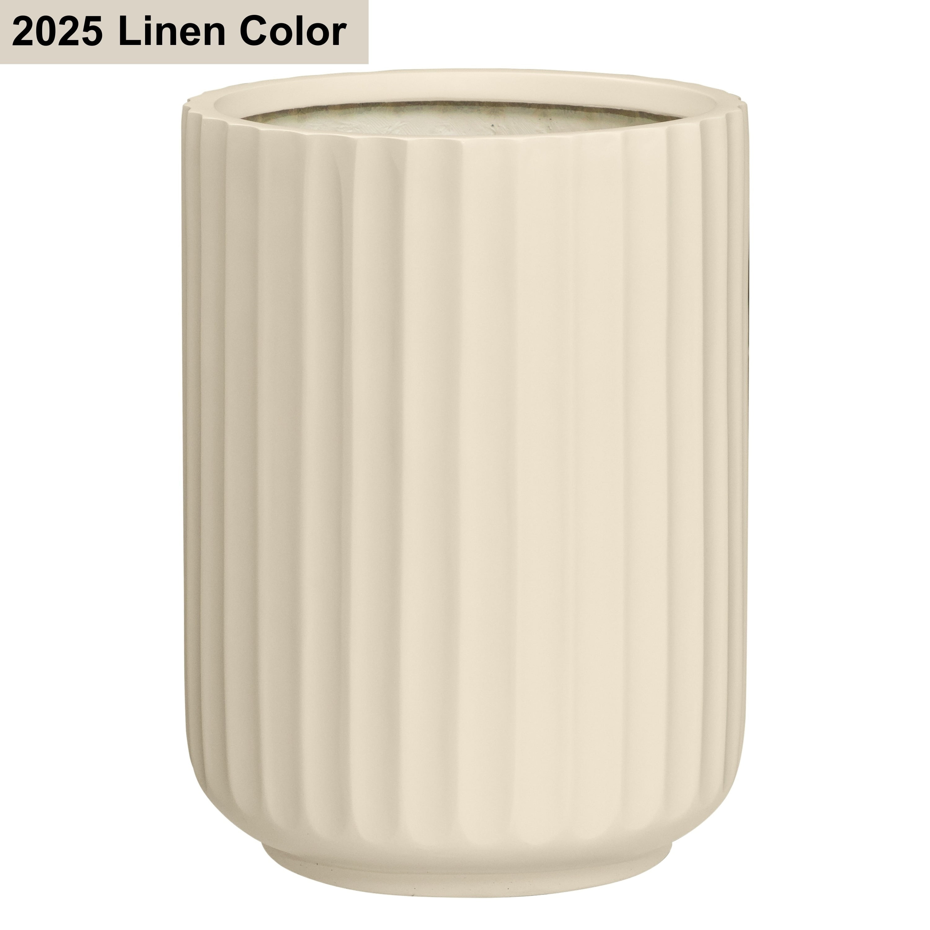 DreamPatio North Pole Fiberstone Planter Linen 11.5" x H16" - Walmart.com