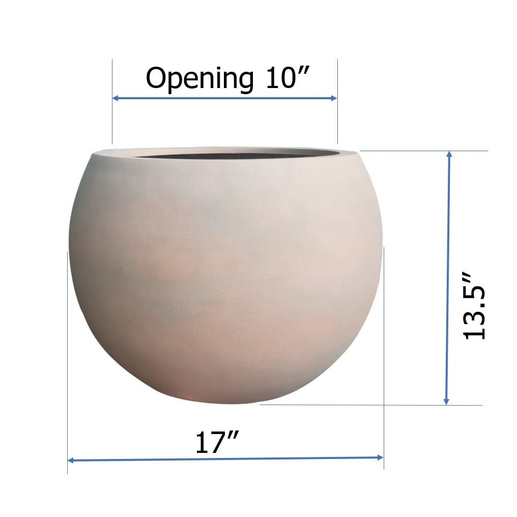DreamPatio Riverside Fiberstone Sphere Planter, Indoor/Outdoor ...