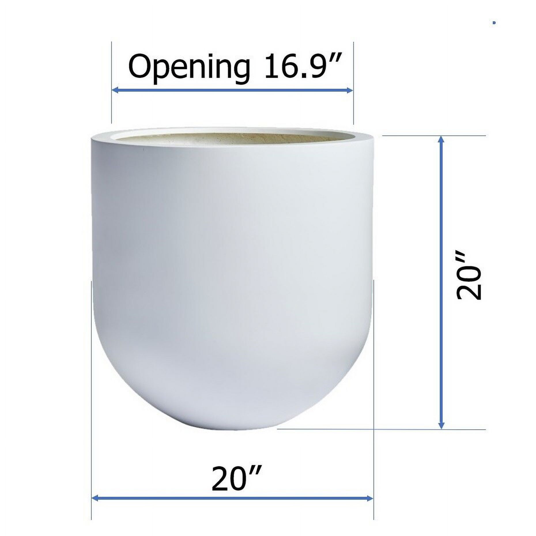 DreamPatio Santa Rosa Fiberstone Planter for Indoor/Outdoor White ...