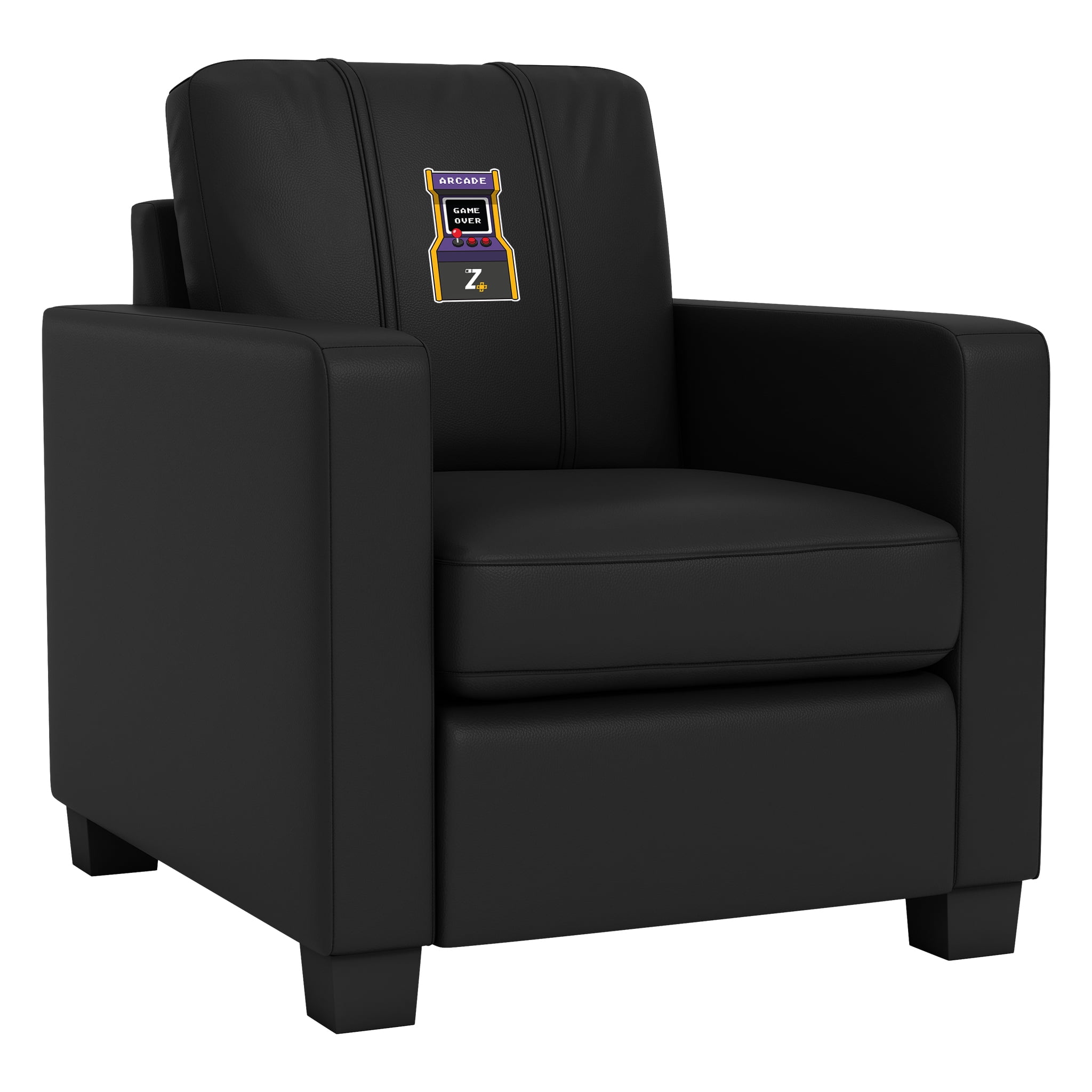 DreamSeat Black Dyno Stationary Club Chair Embroidered Arcade Game Logo ...