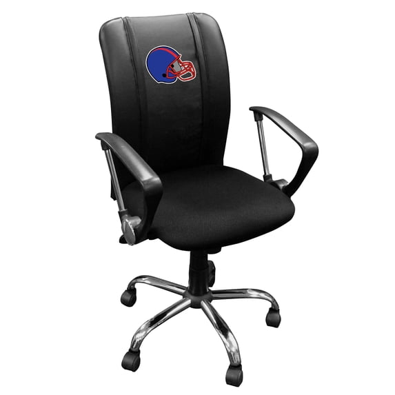 DreamSeat Black Ergonomic Durable Curve Task Chair Embroidered Football ...