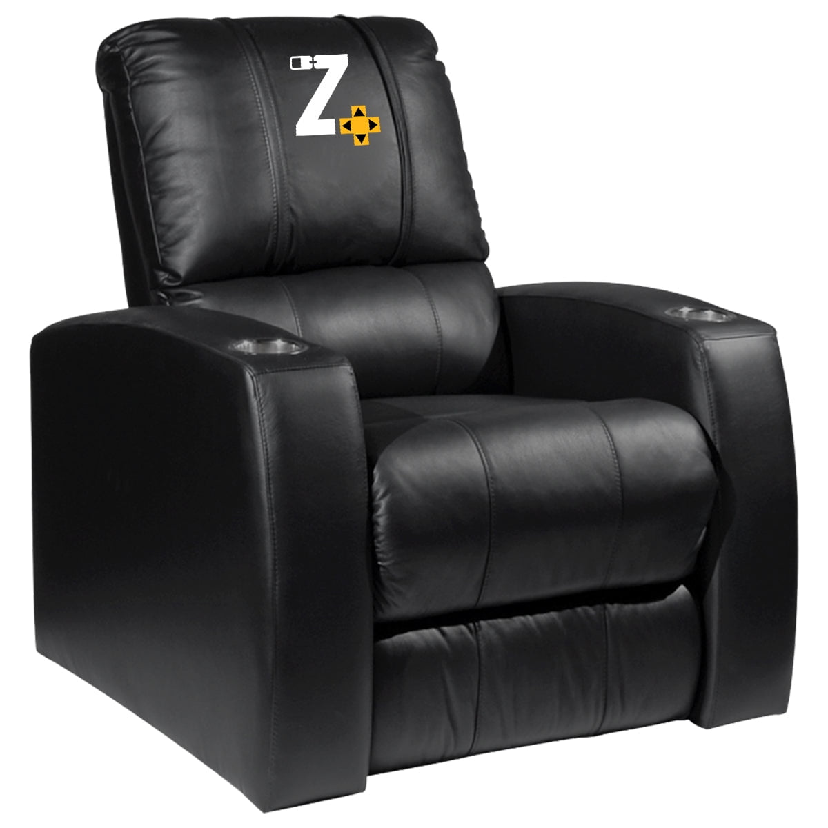 DreamSeat Relax Black Recliner Embroidered Zipchair Gaming Logo Stainless Steel Cupholders Head ...