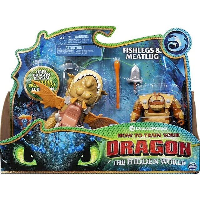 DreamWorks Dragons, Fish Legs and Meat, Dragon with Armored Viking ...