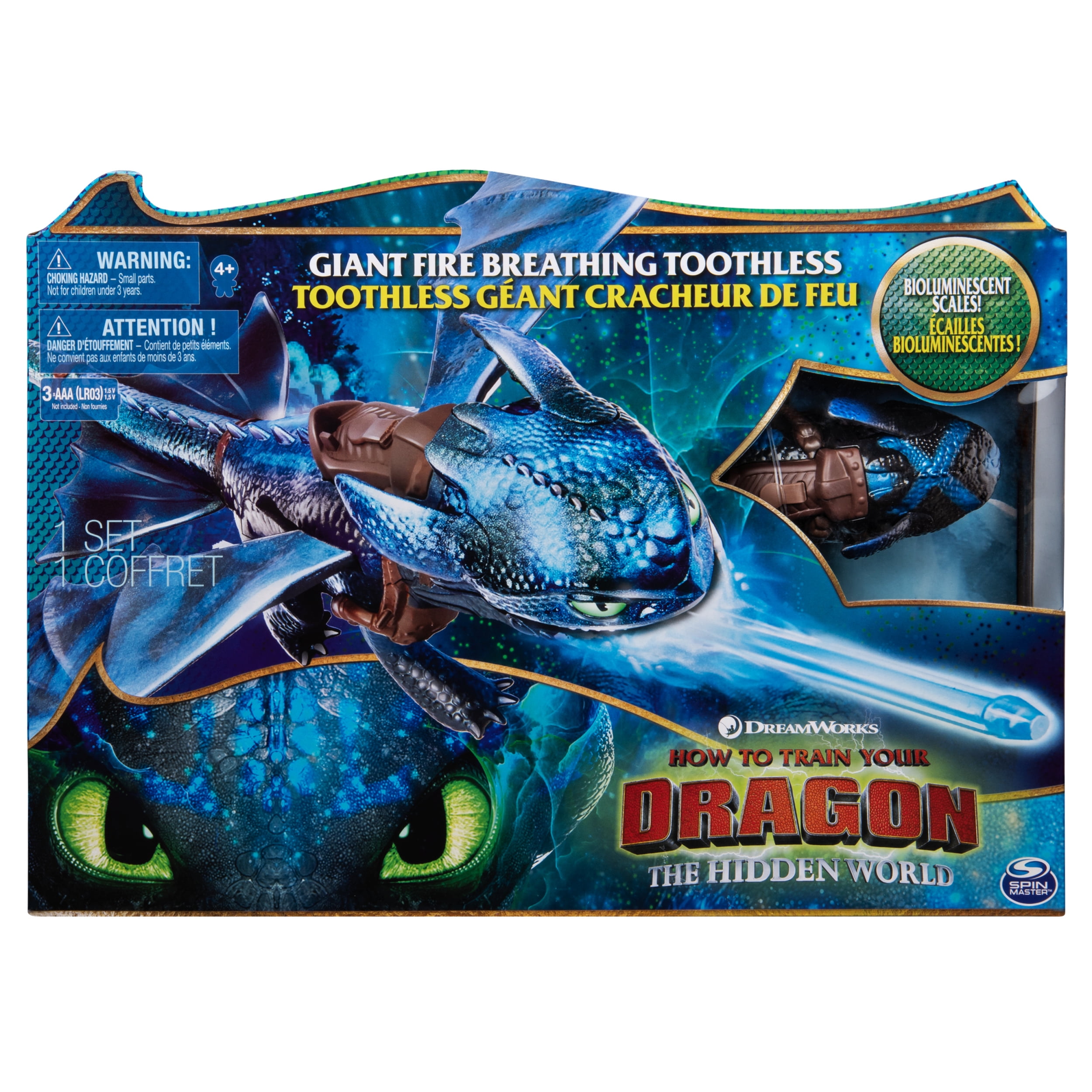 DreamWorks Dragons, Giant Fire Breathing Toothless Action Figure, 20 ...
