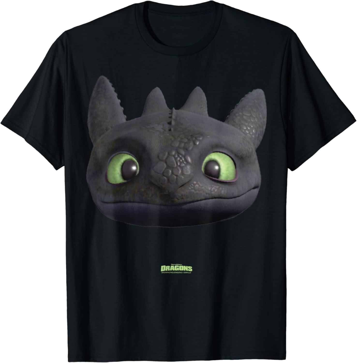 DreamWorks Dragons Toothless Night Fury Big Face Costume 3D T-Shirt ...