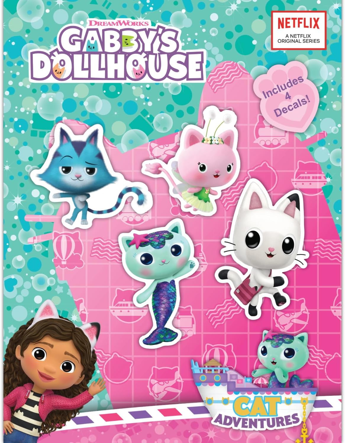 DreamWorks Gabby's Dollhouse Decals - Set of 4 Vinyl Cat Stickers for ...